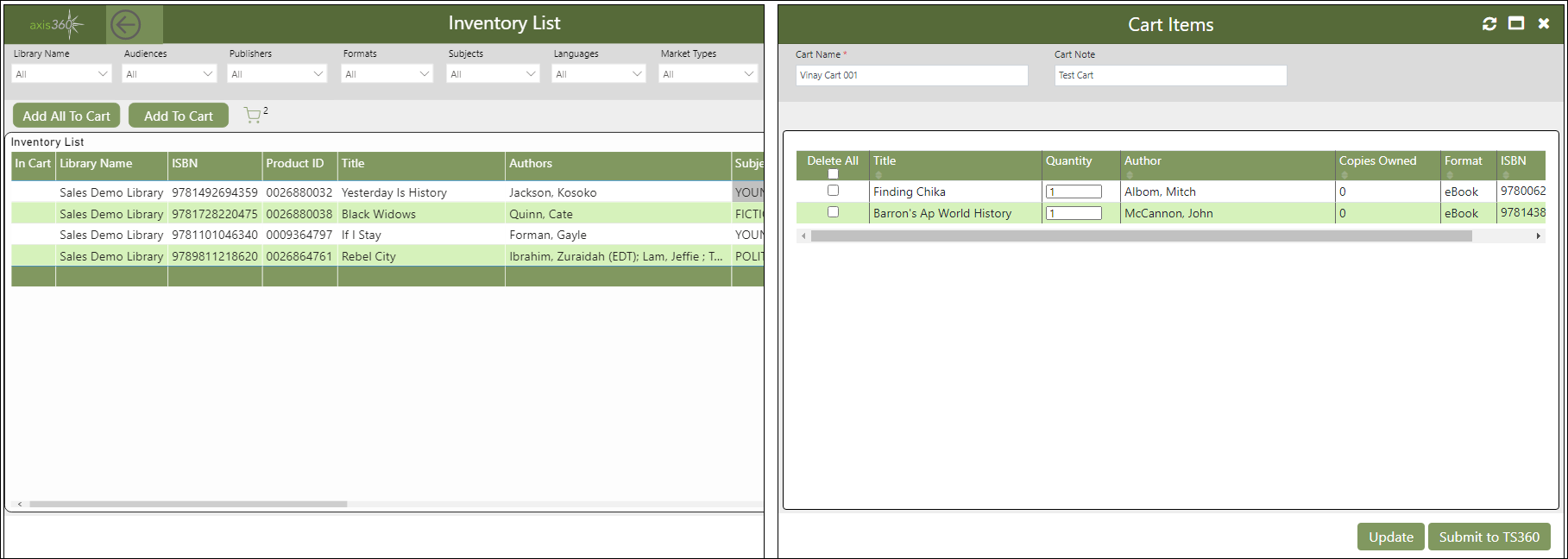 Inventory List - Interactive Dashboard Reports