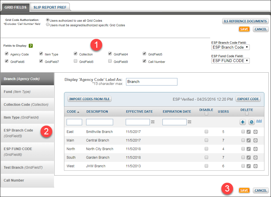 Setting up New Grid Fields and Codes